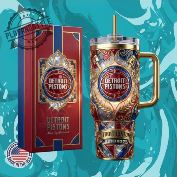 Detroit Pistons Motor City Basketball 19372026 40Oz Tumbler